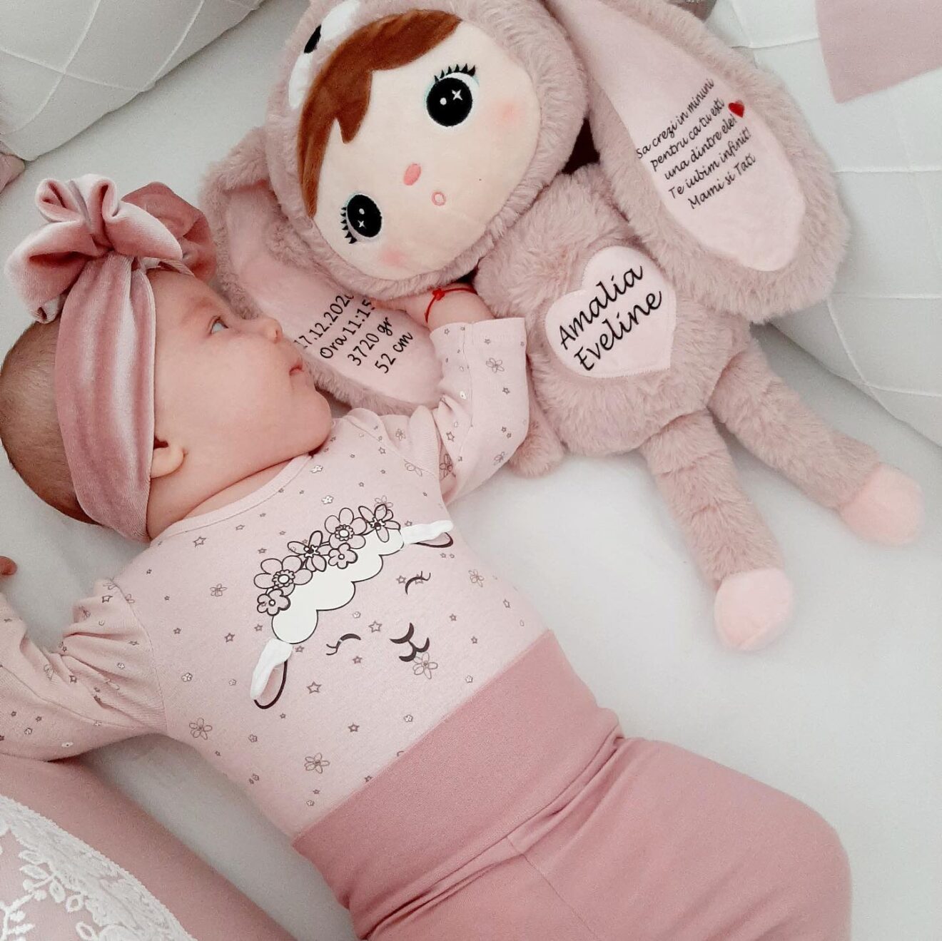 Papusa Iepuras Blanos Roz Pudra – Lumea Mini